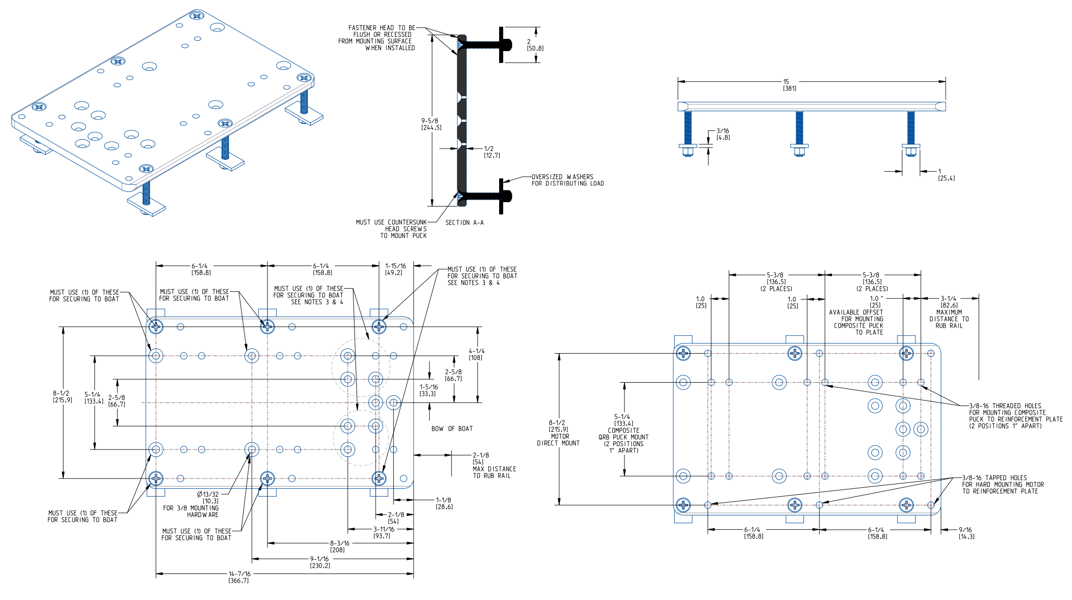 Quick Release Bracket Dimensions and Instructions – Minn Kota